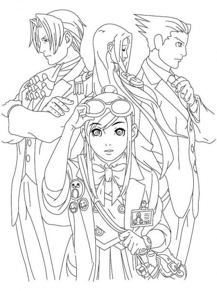 Ace Attorney coloring pages