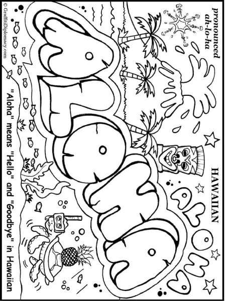 Aloha! coloring pages