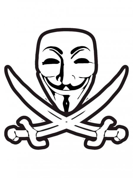 Anonymous Mask coloring pages