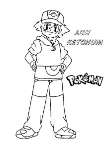 Ash Ketchum coloring pages - Free Printable