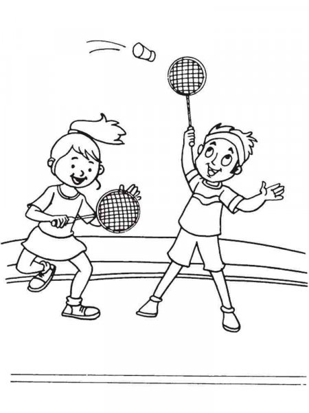 Badminton coloring pages