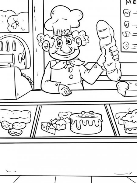 Baker coloring pages