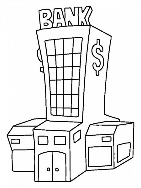 Bank coloring pages