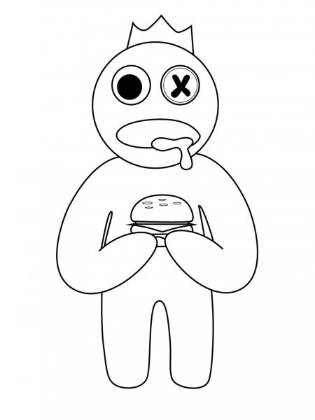 Blue Rainbow Friends coloring pages