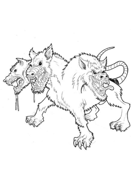 Cerberus coloring pages