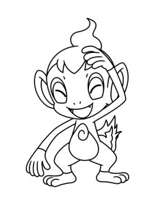 Pokemon Chimchar coloring pages - Free Printable