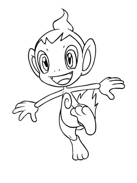 Pokemon Chimchar coloring pages - Free Printable