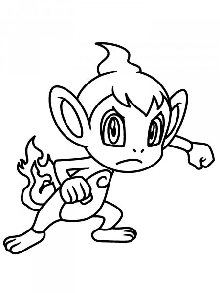 Pokemon Chimchar coloring pages - Free Printable