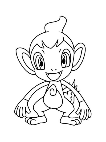 Pokemon Chimchar coloring pages - Free Printable