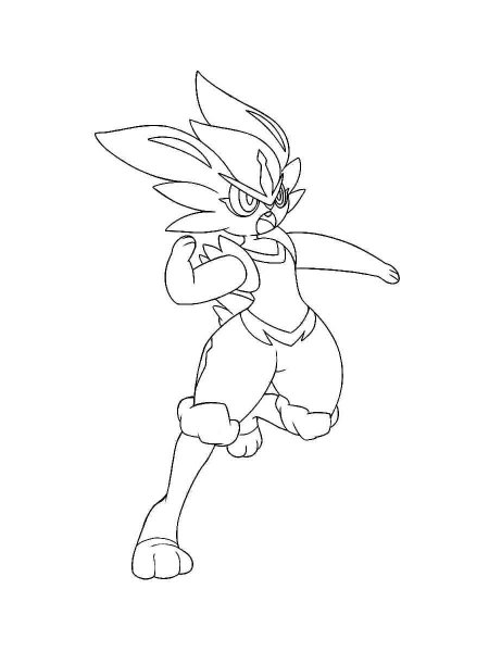 Pokemon Cinderace coloring pages - Free Printable