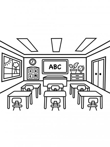 Classroom coloring pages