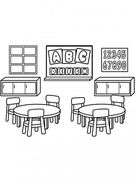 Classroom coloring pages