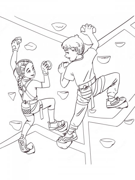 Climbing coloring pages