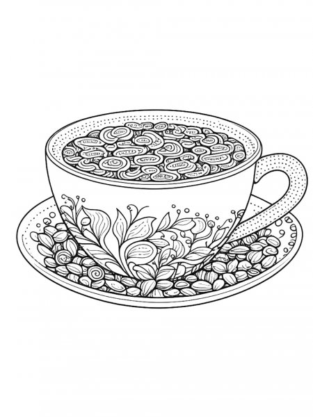 Coffee coloring pages