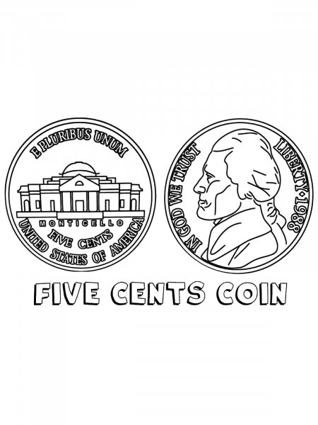 Coin coloring pages