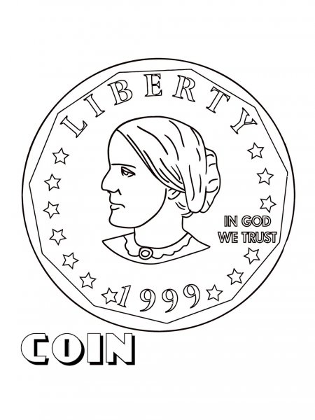 Coin coloring pages