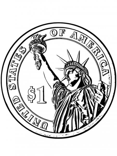 Coin coloring pages