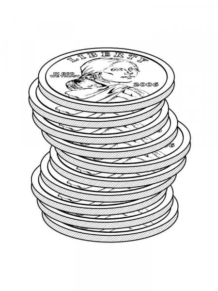 Coin coloring pages