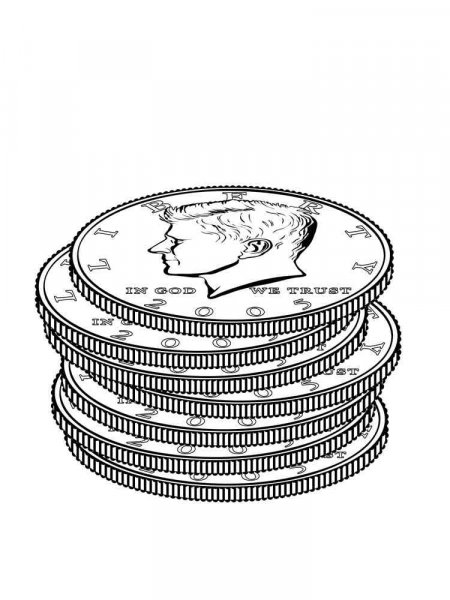 Coin coloring pages