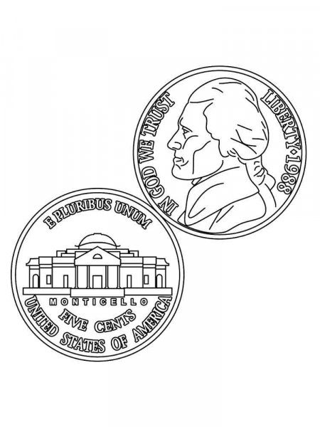 Coin coloring pages