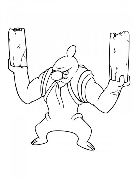 Conkeldurr Pokemon coloring pages - Free Printable