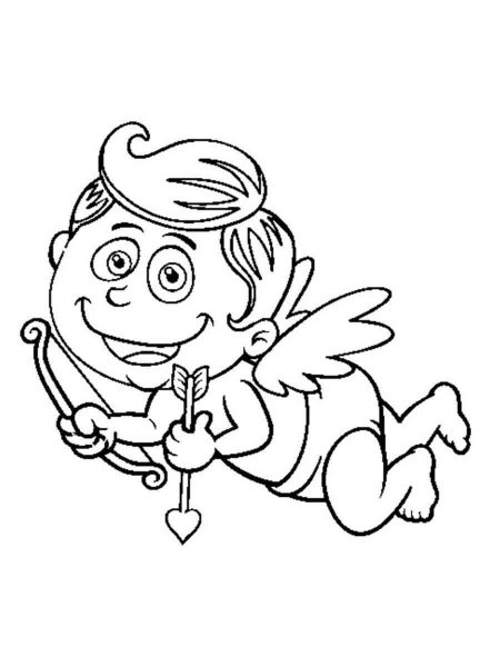 Cupid coloring page - Free printable
