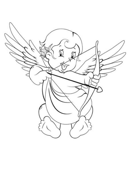 Cupid coloring page - Free printable