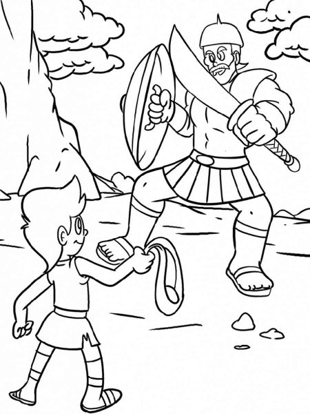 David and Goliath coloring pages - Free Printable