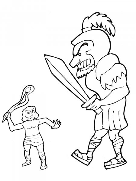 David and Goliath coloring pages - Free Printable