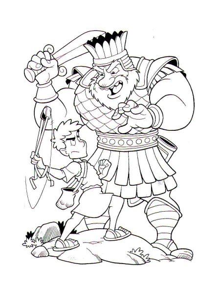 David and Goliath coloring pages - Free Printable