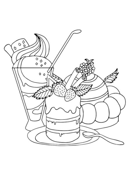 Dessert coloring pages