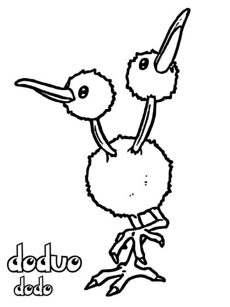 Doduo Pokemon coloring pages - Free Printable