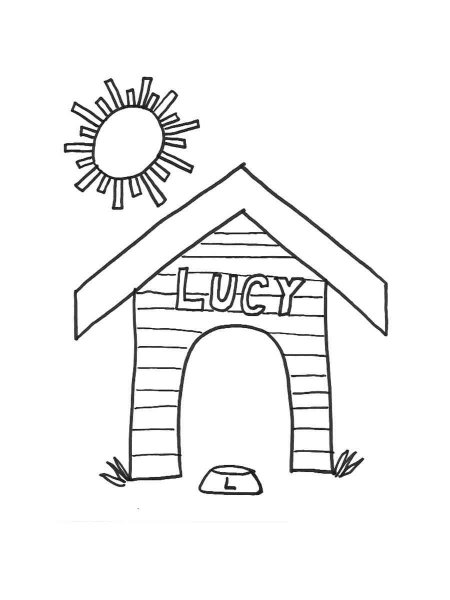 Dog House coloring page - Free printable