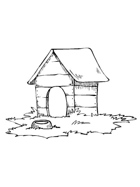 Dog House coloring page - Free printable