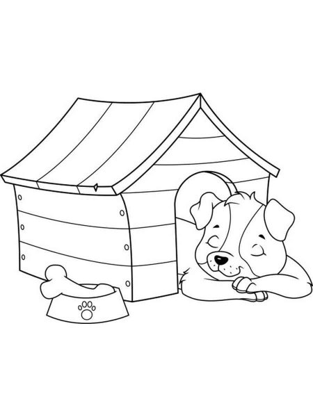 Dog House coloring page - Free printable