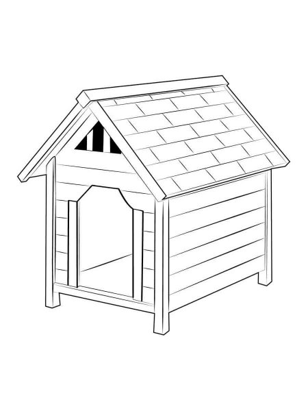 Dog House coloring page - Free printable