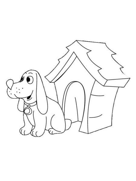Dog House coloring page - Free printable