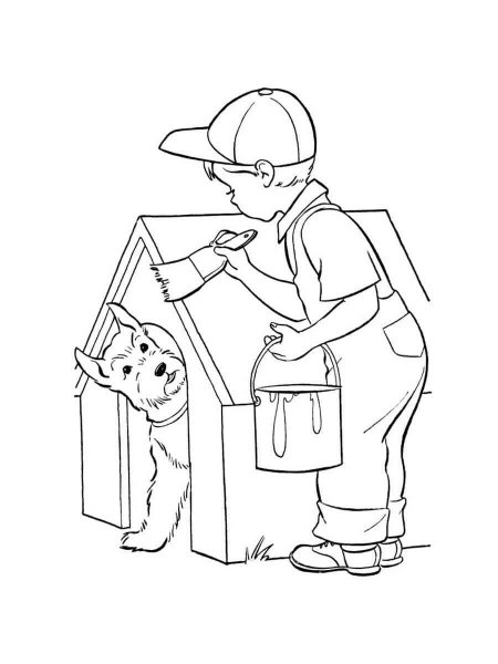 Dog House coloring page - Free printable