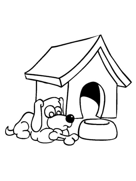 Dog House coloring page - Free printable