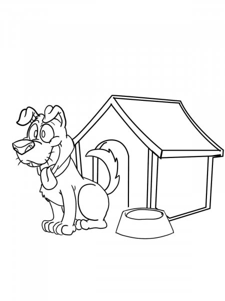 Dog House coloring page - Free printable