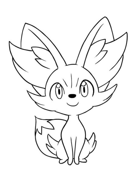 Fennekin Pokemon coloring pages - Free Printable