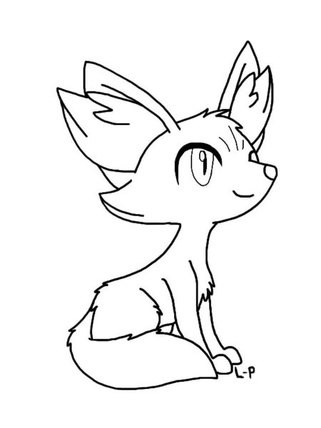 Fennekin Pokemon coloring pages - Free Printable