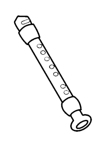 Flute coloring pages