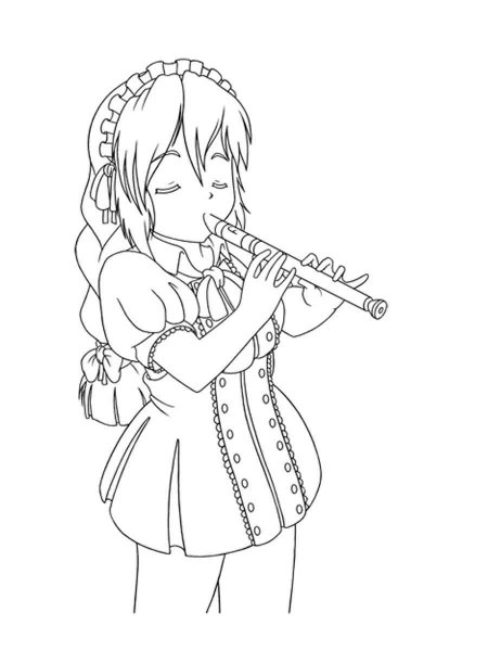 Flute coloring pages