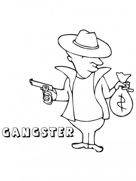 Gangster coloring pages