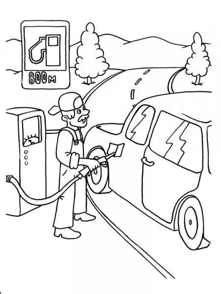 Gas Station coloring pages