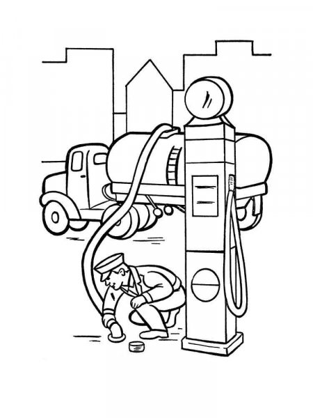 Gas Station coloring pages