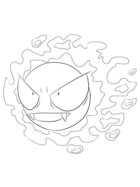 Pokemon Gastly coloring pages - Free Printable