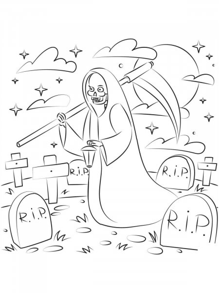 Grim Reaper coloring pages