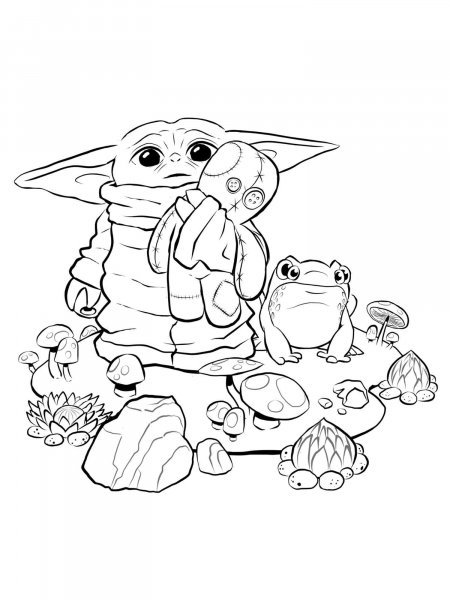 Grogu coloring pages